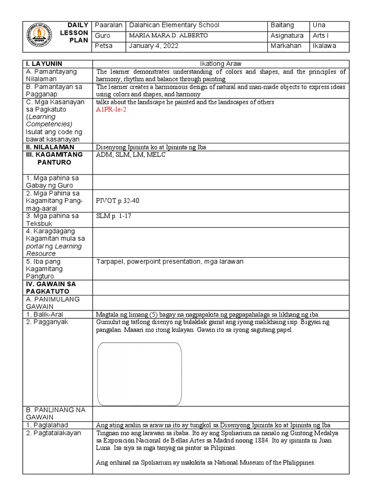 DLP Arts-Q2-W7 | PDF