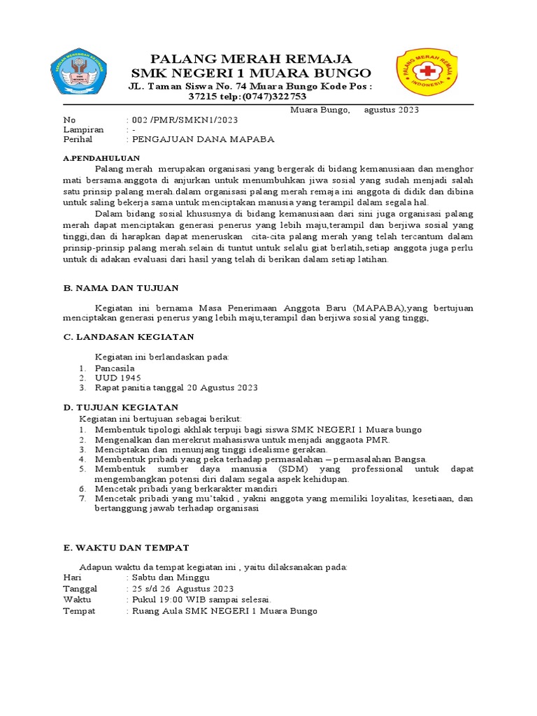 Proposal Mapaba 2019 | PDF