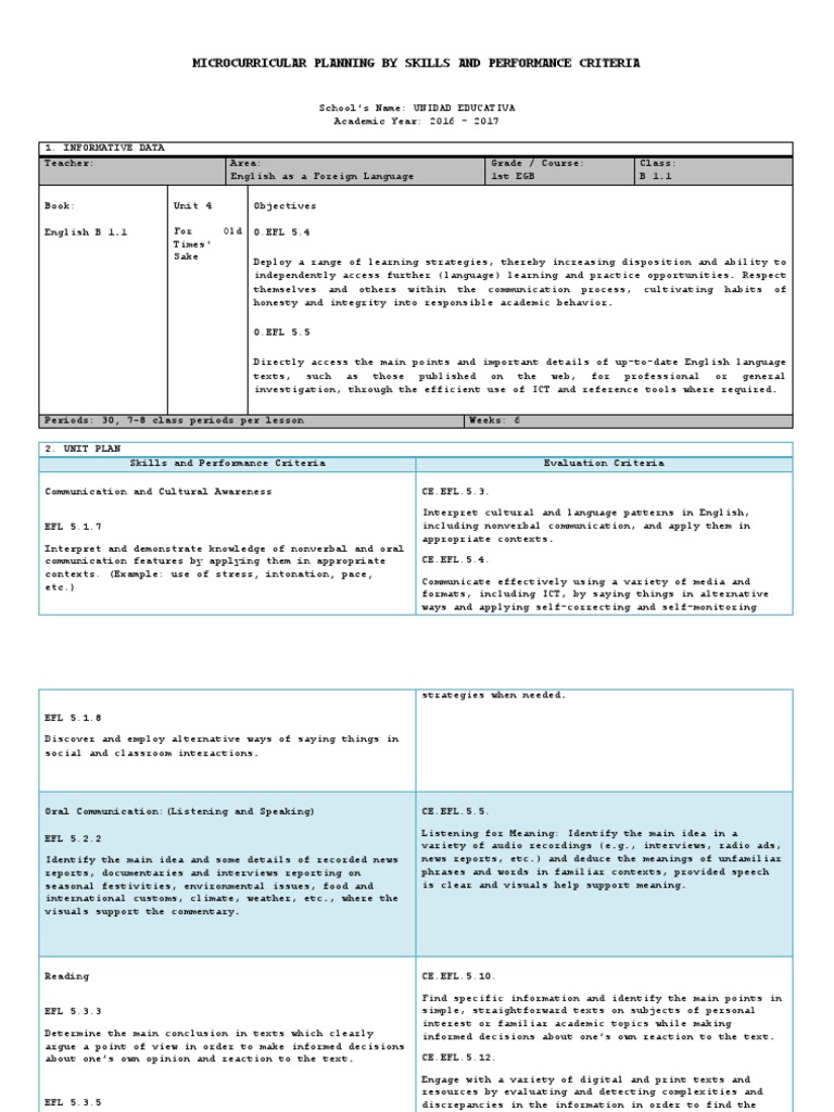 4 Micro Plan 2 Bachi | Download Free PDF | English As A Second Or Foreign Language | Communication