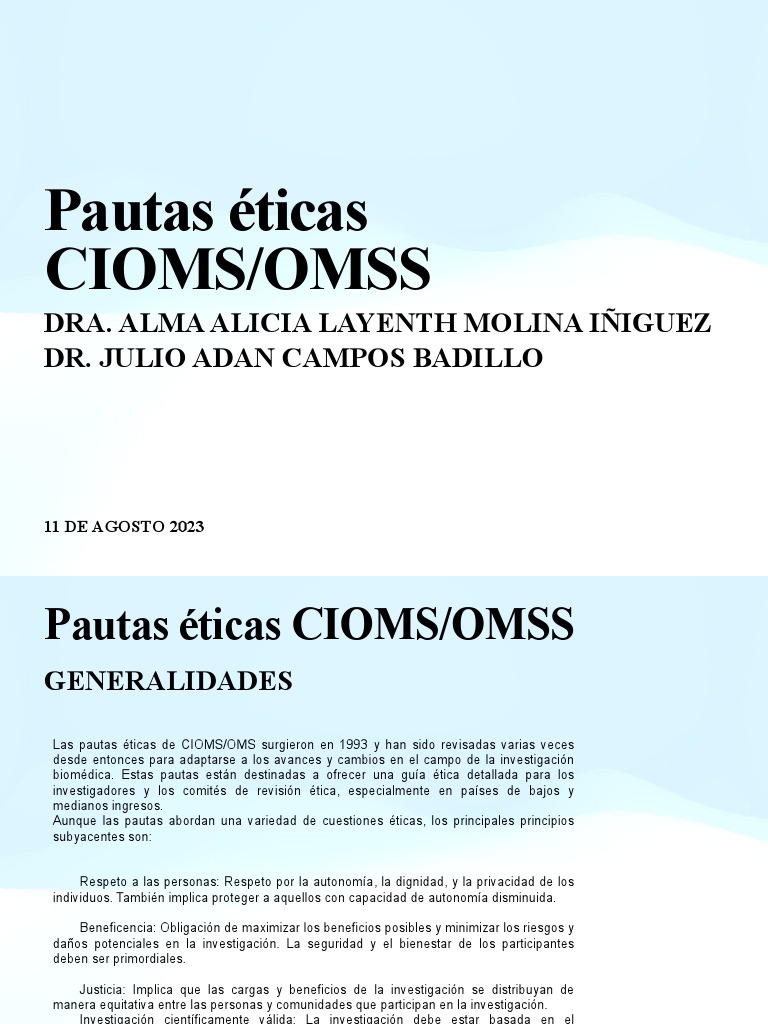 Pautas Eticas Cioms Oms 2 | PDF