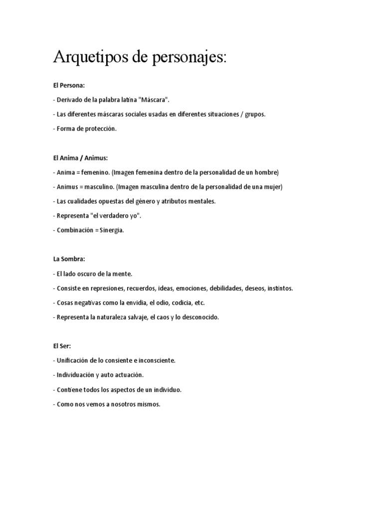 Arquetipos de Personajes 2 | PDF