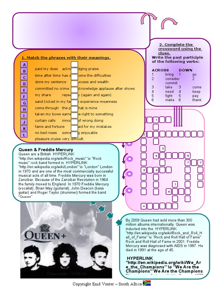 We Are The Champions - Queen Song Worksheet | PDF | Verb | Grammar