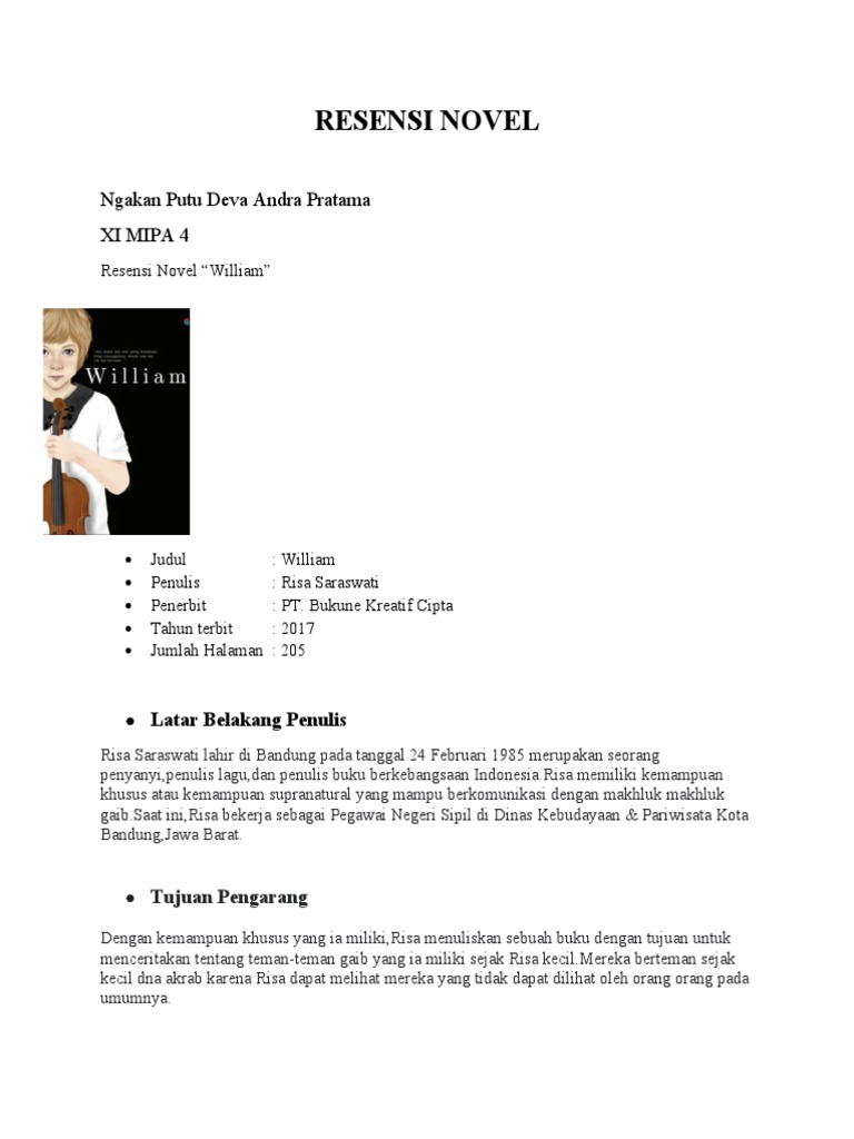 Resensi Novel "William" Risa Saraswati | PDF