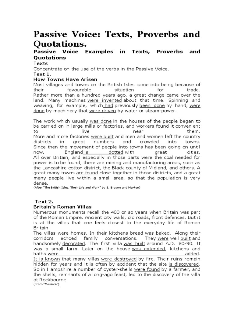 Passive Voice Lesson | PDF | Factory