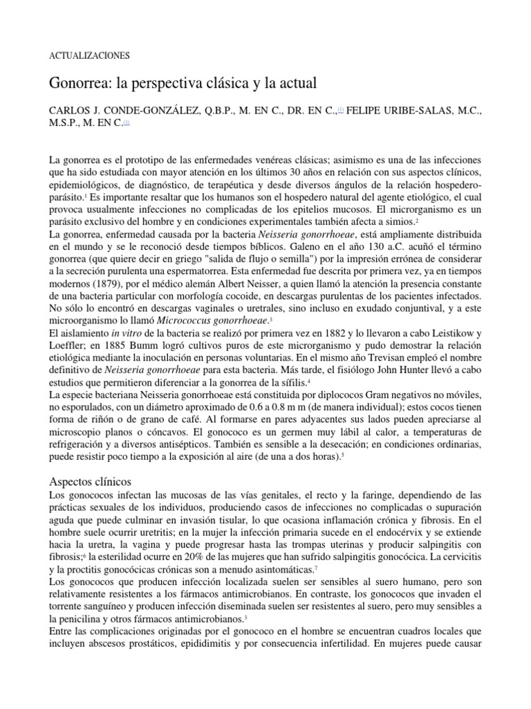 Gonorrea Pdf Especialidades Medicas Medicina Clinica
