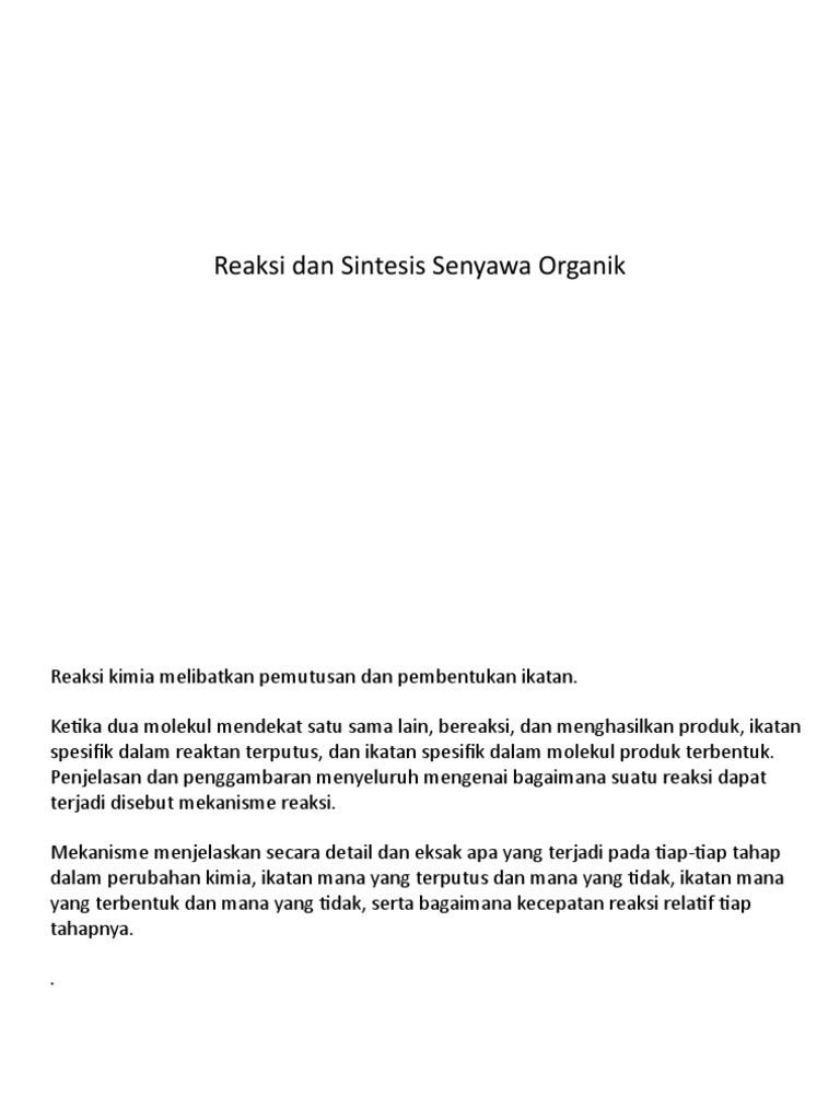 Reaksi Dan Sintesis Senyawa Organik22 | PDF