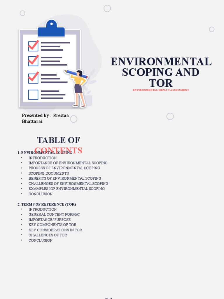 TOR AND SCOPING Presentation Slides | PDF | Environmental Impact ...