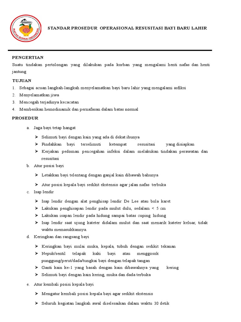 Resusitasi Bayi Baru Lahir | PDF