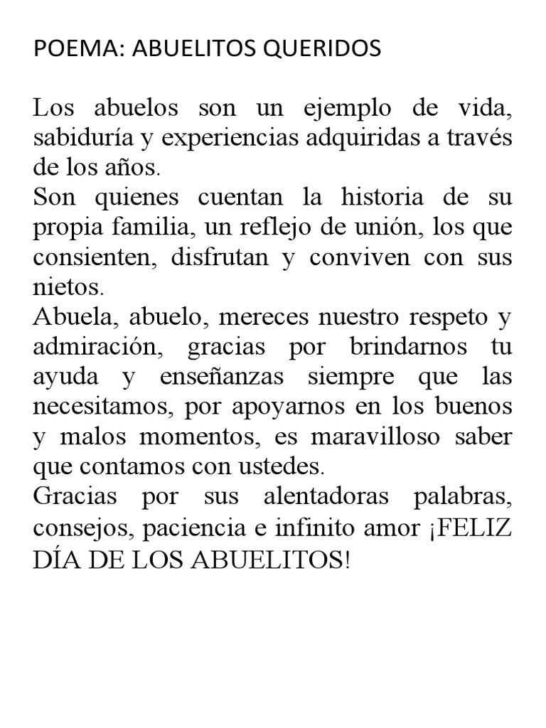 Poema Abuelos | PDF