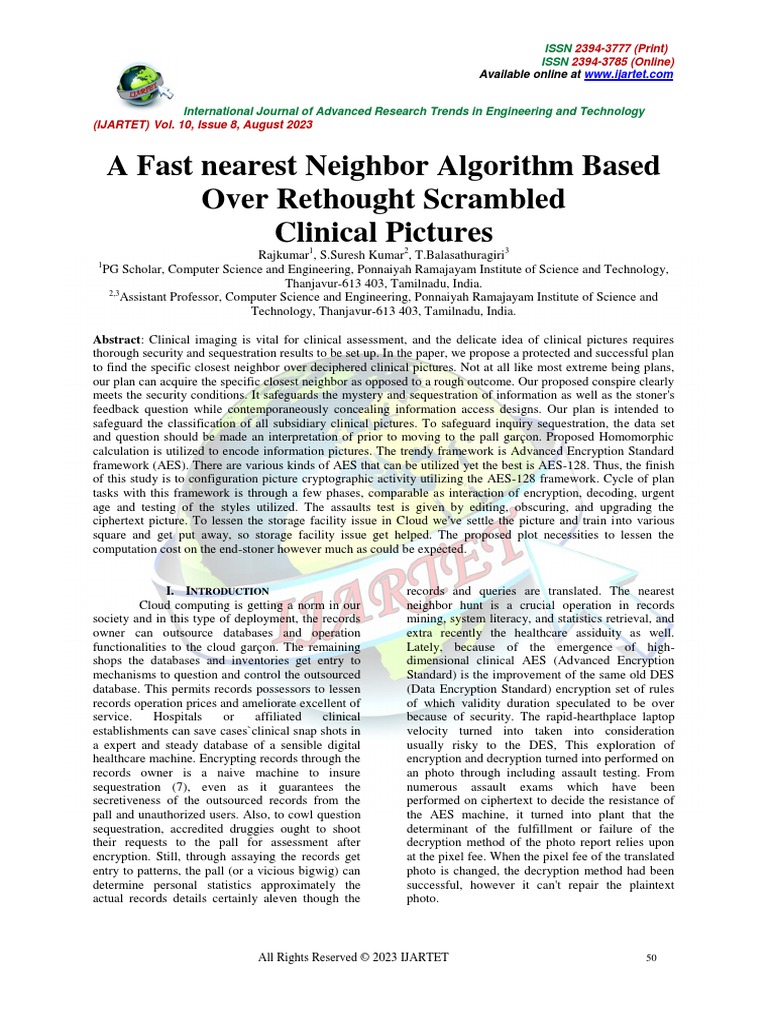 A Fast Nearest Neighbor Algorithm | PDF | Cryptography | Encryption A Fast Nearest Neighbor Algorithm | PDF | Cryptography | Encryption