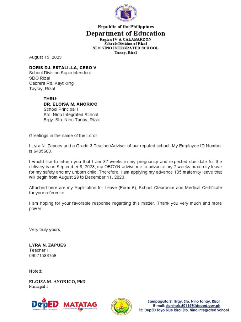 LETTER-OF-REQUEST-FOR-MATERNITY-v2 | PDF