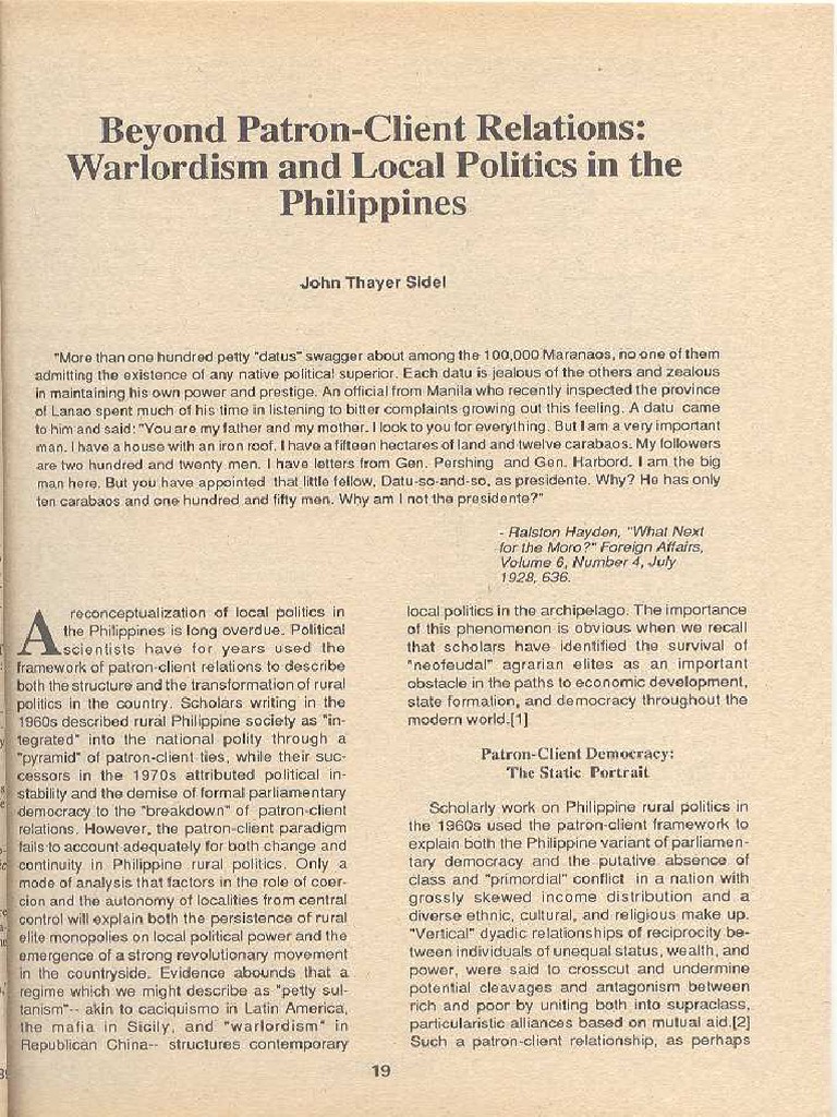 4 Beyond Patron-Client Relations - Warlordism and Local Politics in The ...