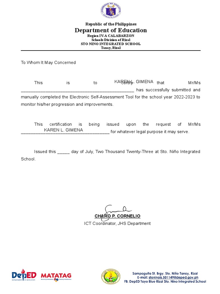 Esat Certificate | PDF