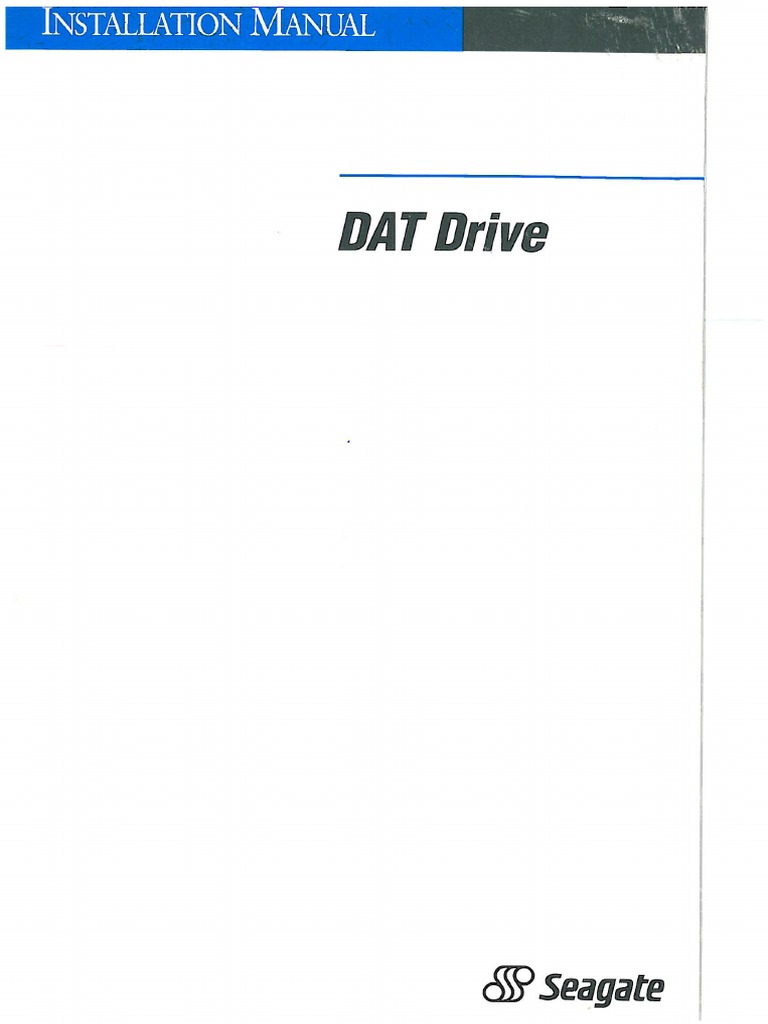 Seagate CTD 8000 R-S_DAT_Installation | PDF