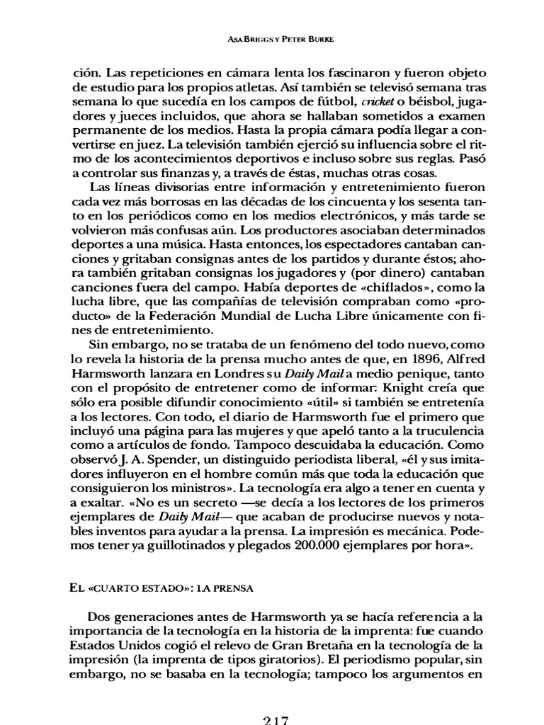 Asa Briggs y Peter Burke - de Gutenberg A Internet. Una Historia Social ...