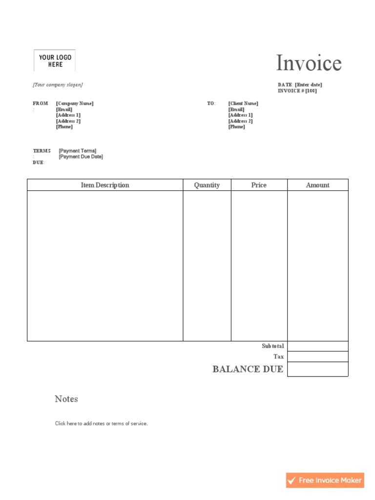 Freeinvoicemaker Simple Template | PDF