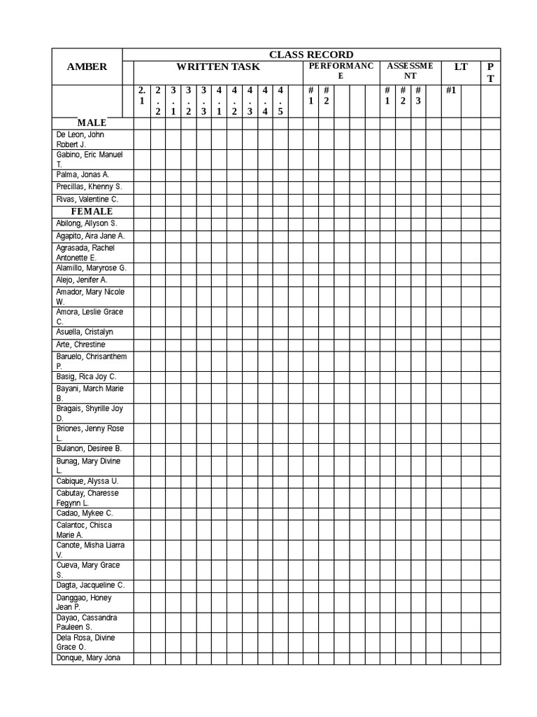 Grade 10 - Class Record | PDF