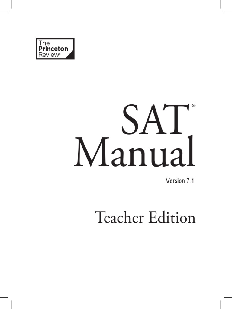 SAT Manual 7.1 Teacher Edition | PDF | Sat | Tests