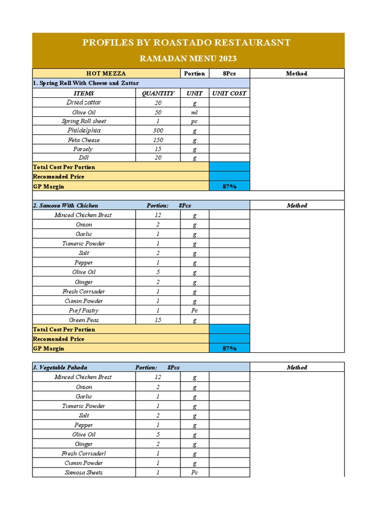 Ramadan Hot Meza and MainCourse23 | PDF | Foods | European Cuisine