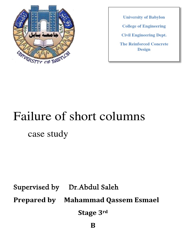 Failure of Short Columns Case Study Prep | PDF | Strength Of Materials ...