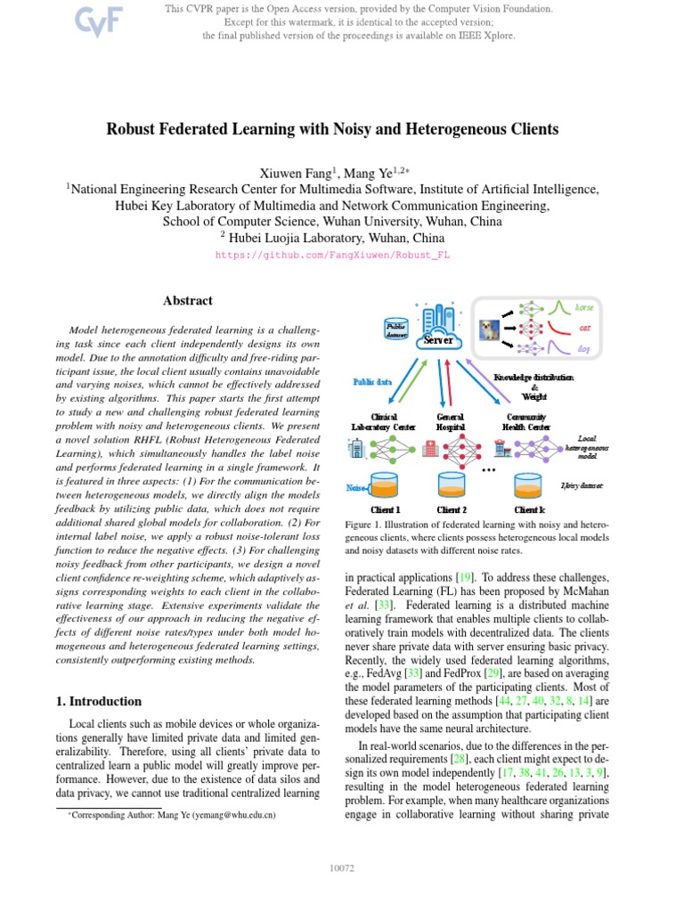 Fang Robust Federated Learning With Noisy and Heterogeneous Clients ... Fang Robust Federated Learning With Noisy and Heterogeneous Clients ...