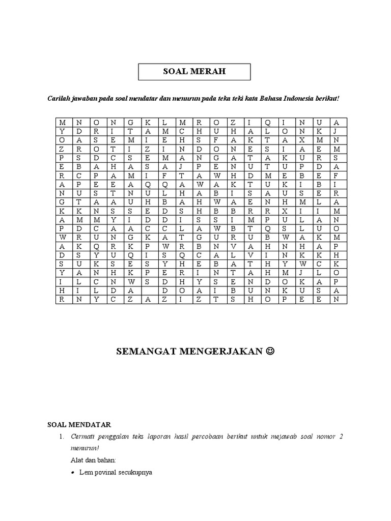 Teka Teki Soal Merah | PDF | Seni & Disiplin Bahasa | Sains & Matematika