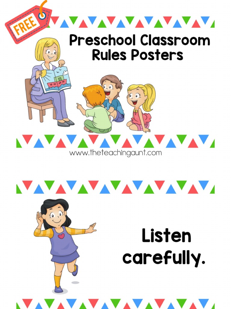 Preschool Classroom Rules Posters | PDF