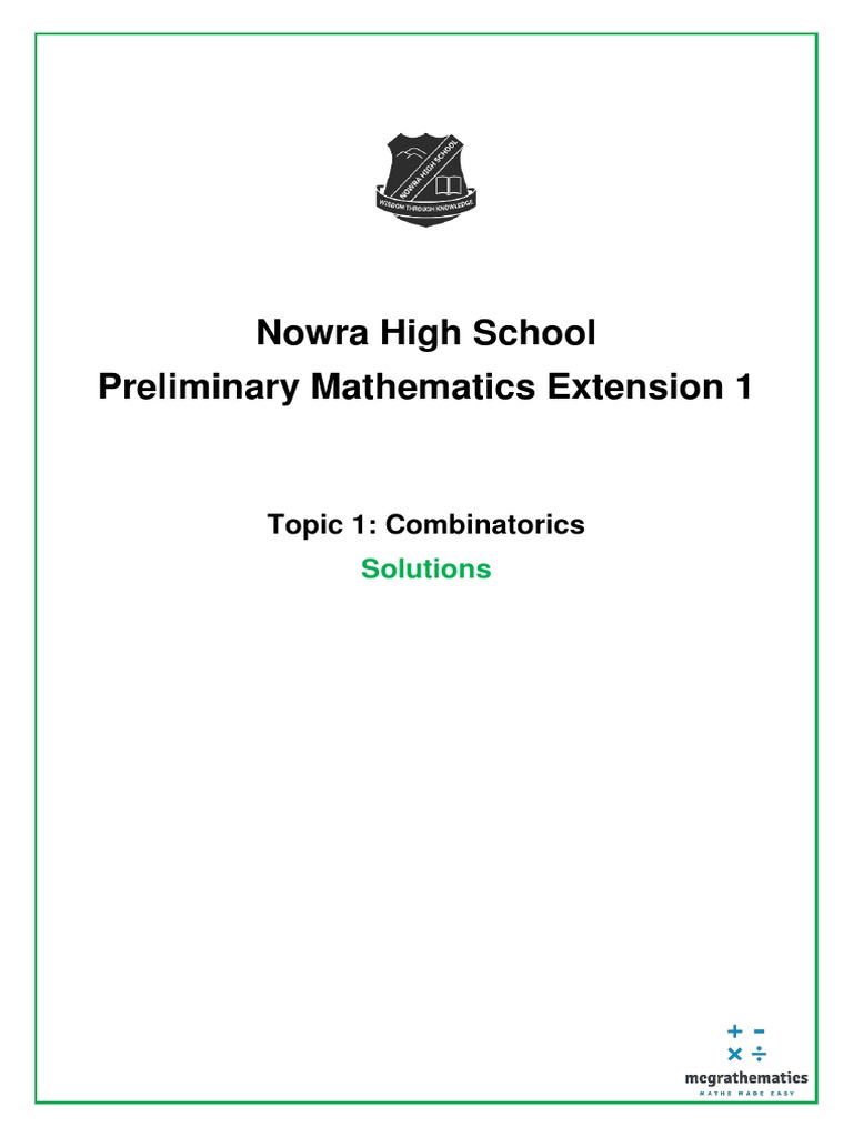 Combinatorics Student Booklet - Solutions | PDF | Triangle | Mathematics