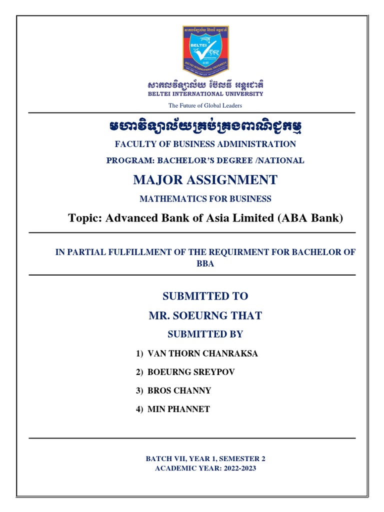 Major Assignment Aba Bank | PDF