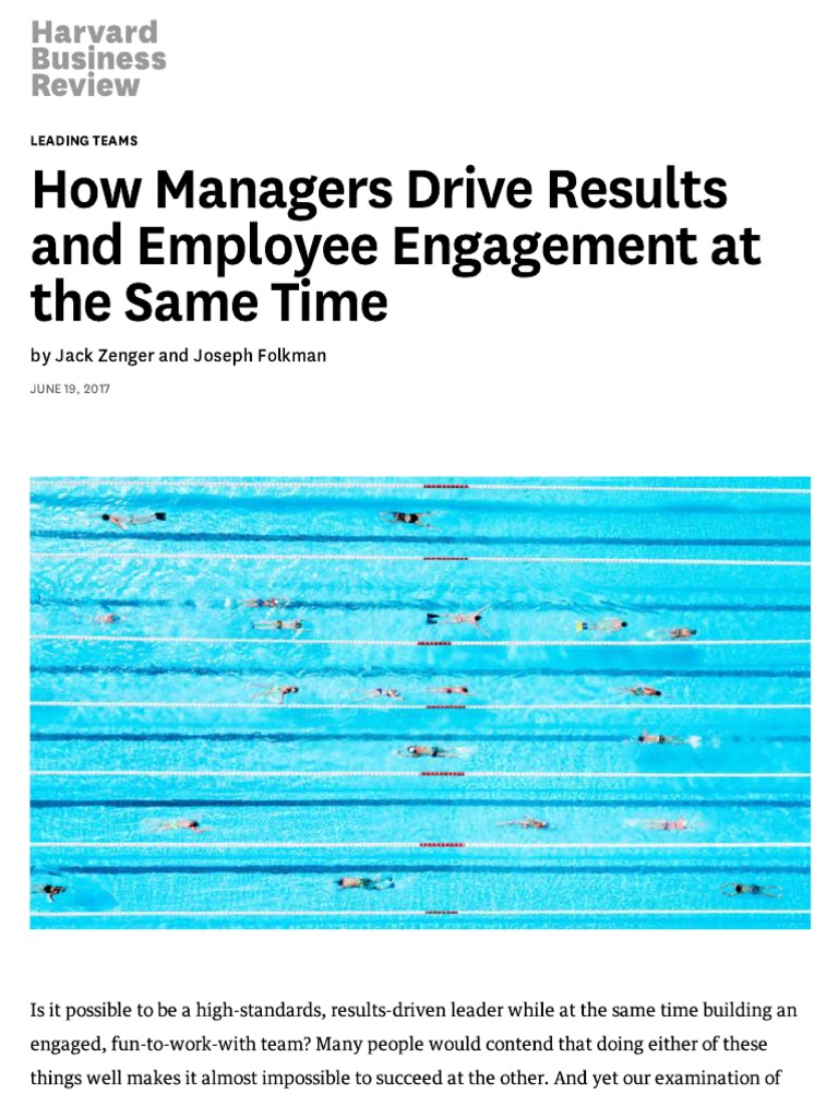 How Managers Drive Results and Employee Engagement at The Same Time | PDF