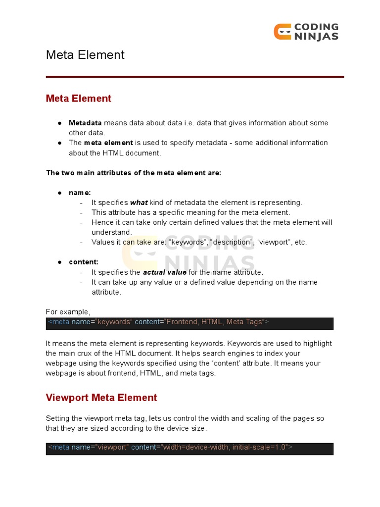 Meta Element | PDF