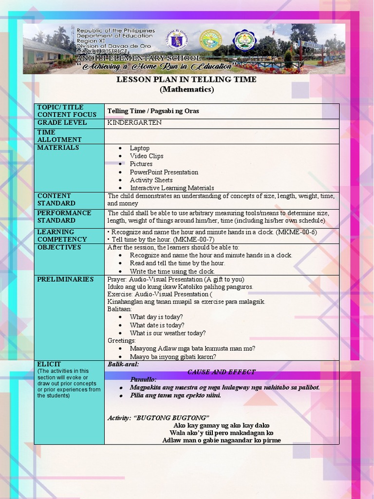FOURTH QUARTER CO LESSON PLAN TELLING TIME | PDF