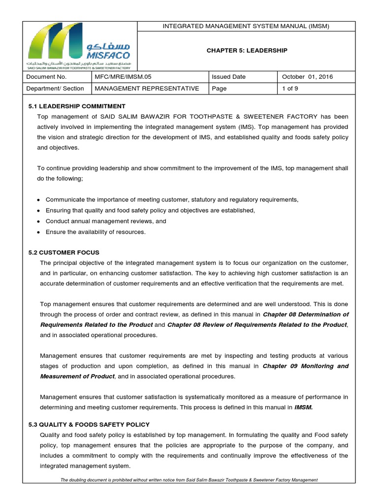 Chapter 5 (Leadership) | PDF