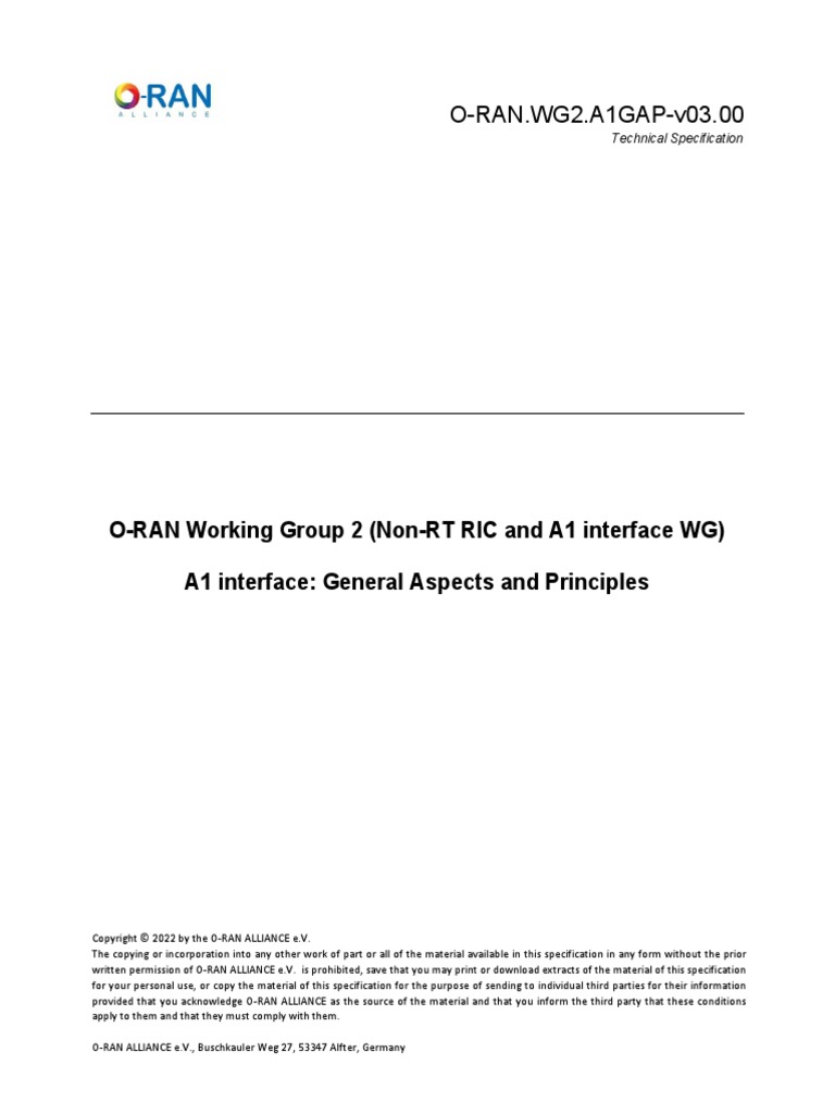 O-RAN WG2 A1GAP-v03 00 | PDF
