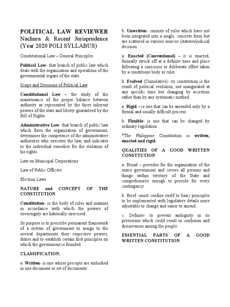 POLITICAL LAW REVIEWER Nachura | PDF