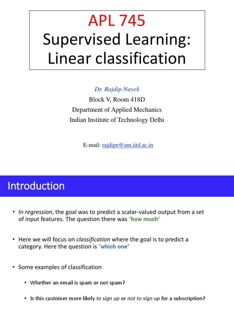 Lecture 4 - Linear Classification | PDF | Statistical Classification | Cybernetics