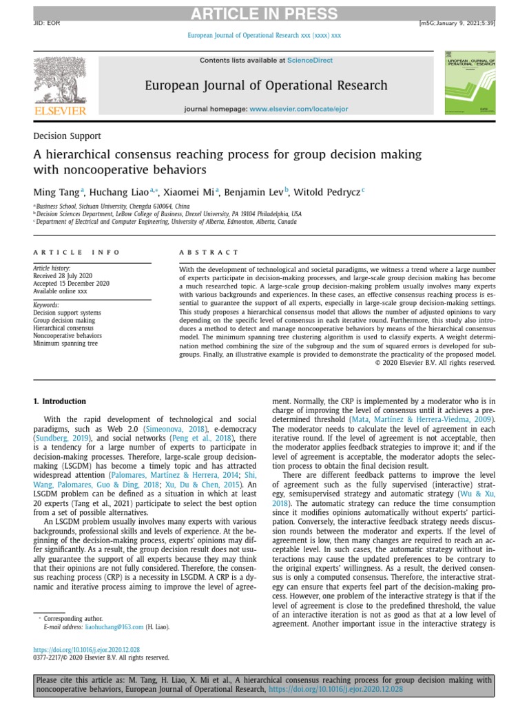 2021_A Hierarchical Consensus Reaching Process for Group Decision Making With Noncooperative ...