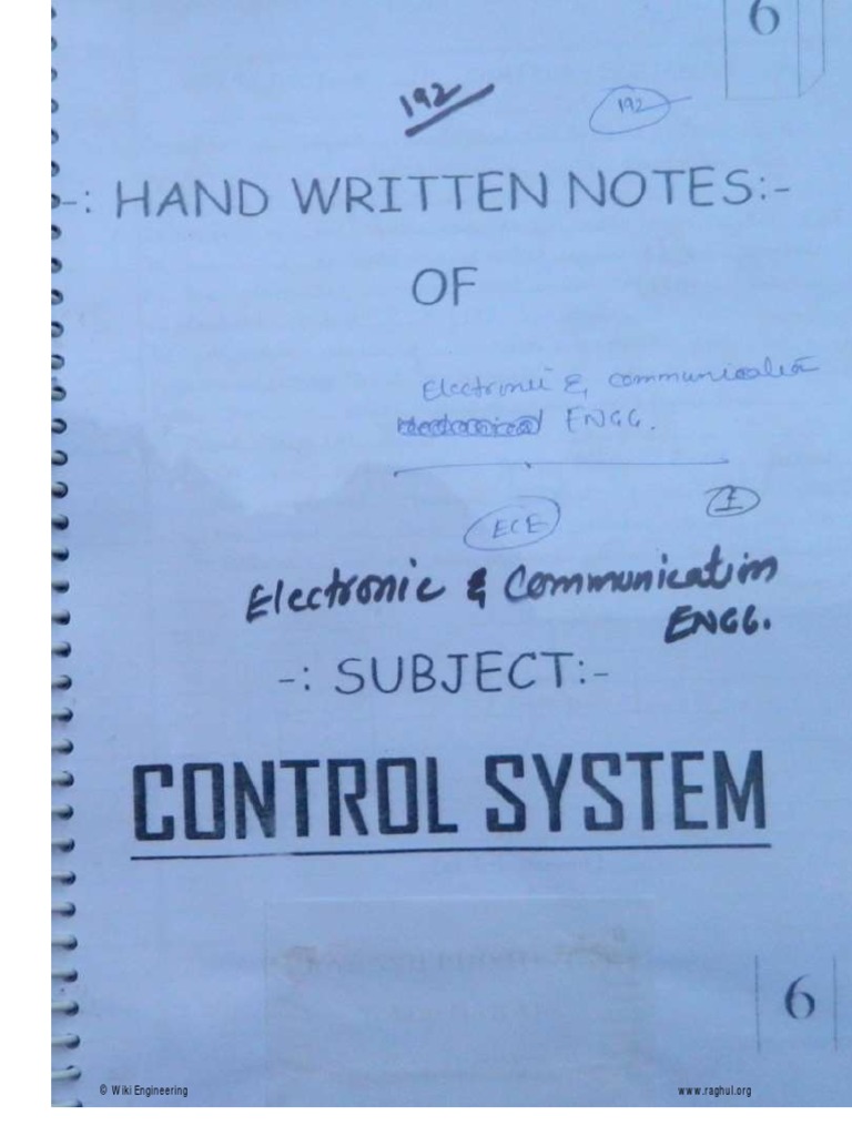 1.control Systems Gate Ece Notes Free1 | PDF