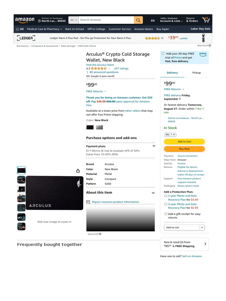 Arculus® Crypto Cold Storage Wallet, New Black - Electronics | PDF ...