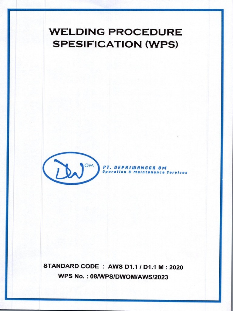 Welding Procedure Specification (WPS) - 08 AWS D1.1 SMAW A36 To SS400 2G | PDF
