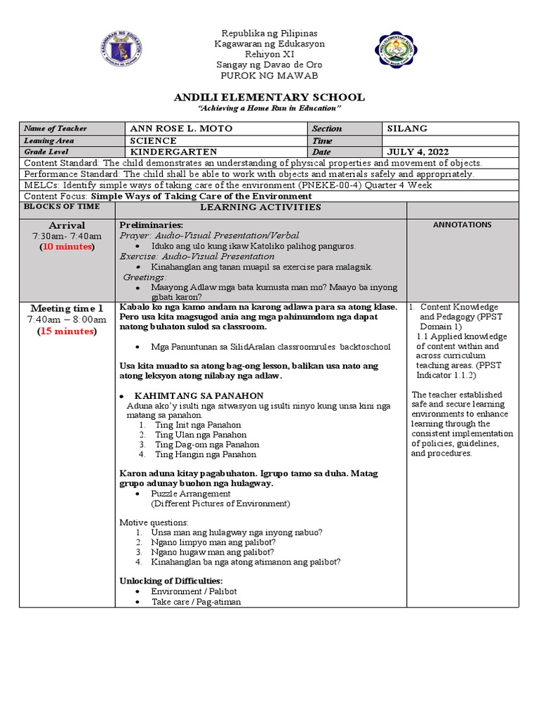 New-Lesson-Plan Taking Care of Environment | PDF