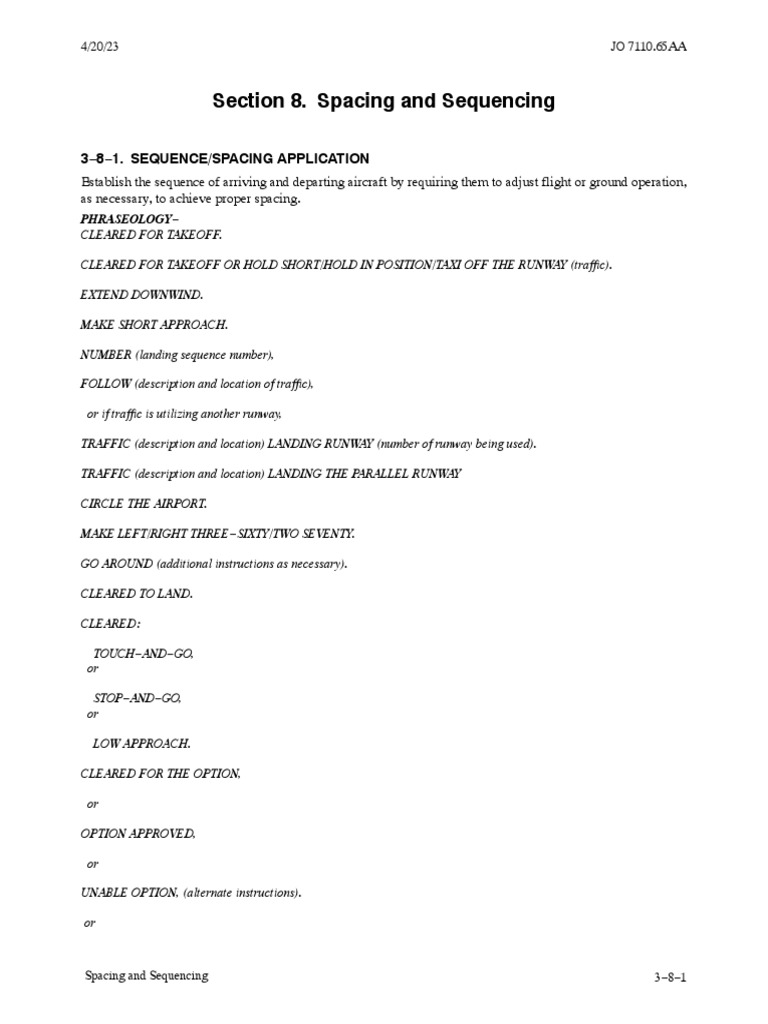 Pages From 7110.65AA - ATC - Basic - DTD - 4-20-23 - FINAL | PDF