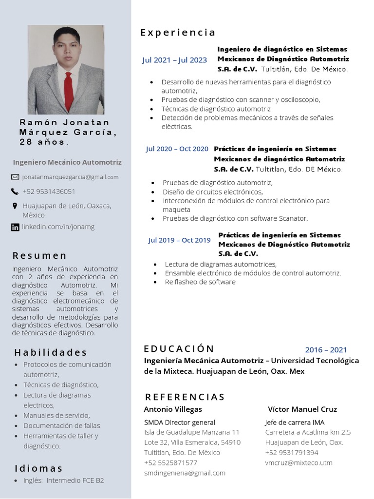 RJMG Curriculum Vitae - IMA | PDF | Electricidad | Ingenieria Eléctrica