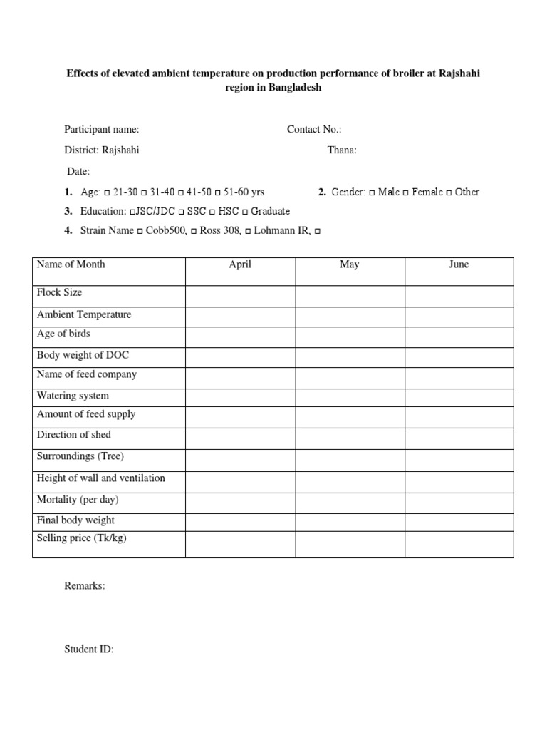 Data Collection Sheet - (Climate) | PDF