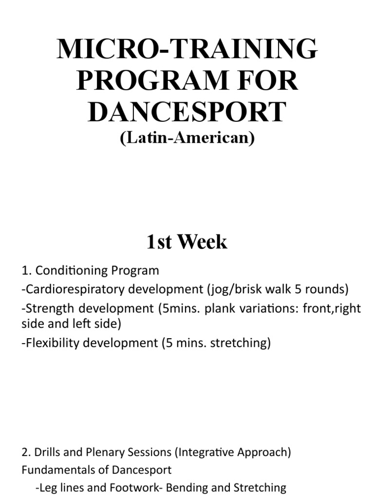 Micro-Training Program For Dancesport | PDF