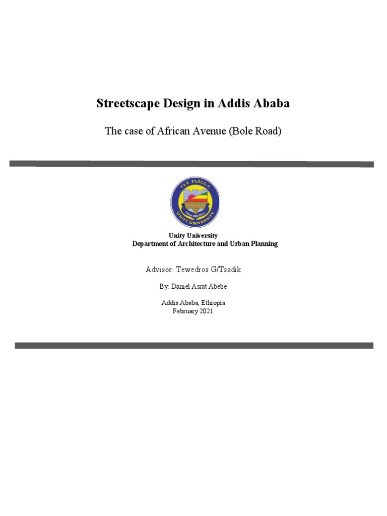 StreetScape Design in Addis Ababa V 1.3 | PDF