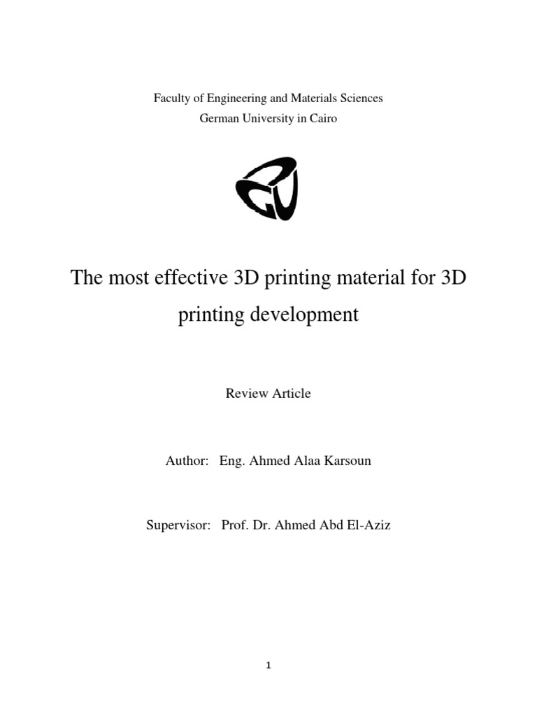 3D Printing Material Review Article | PDF