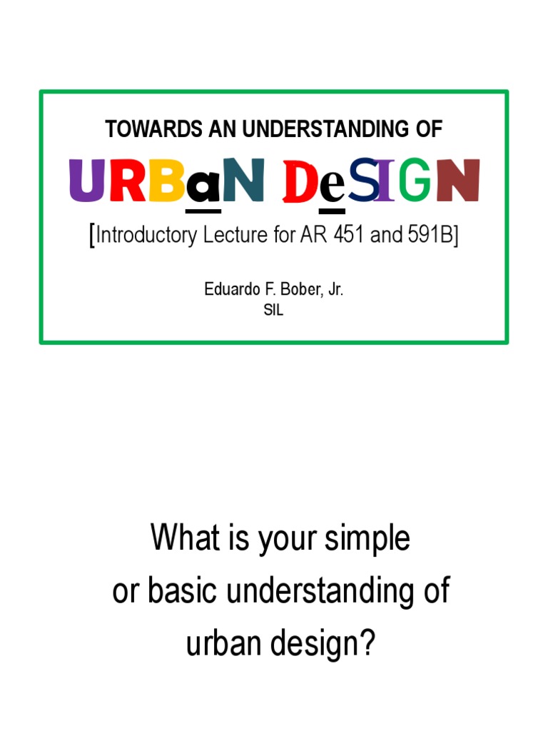 1 Planning 2 - Urban Design Intro - Edit | PDF