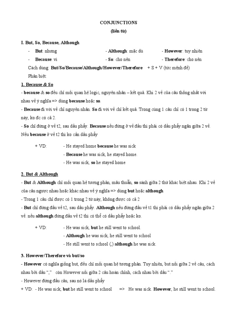 Conjunction Exercises | PDF