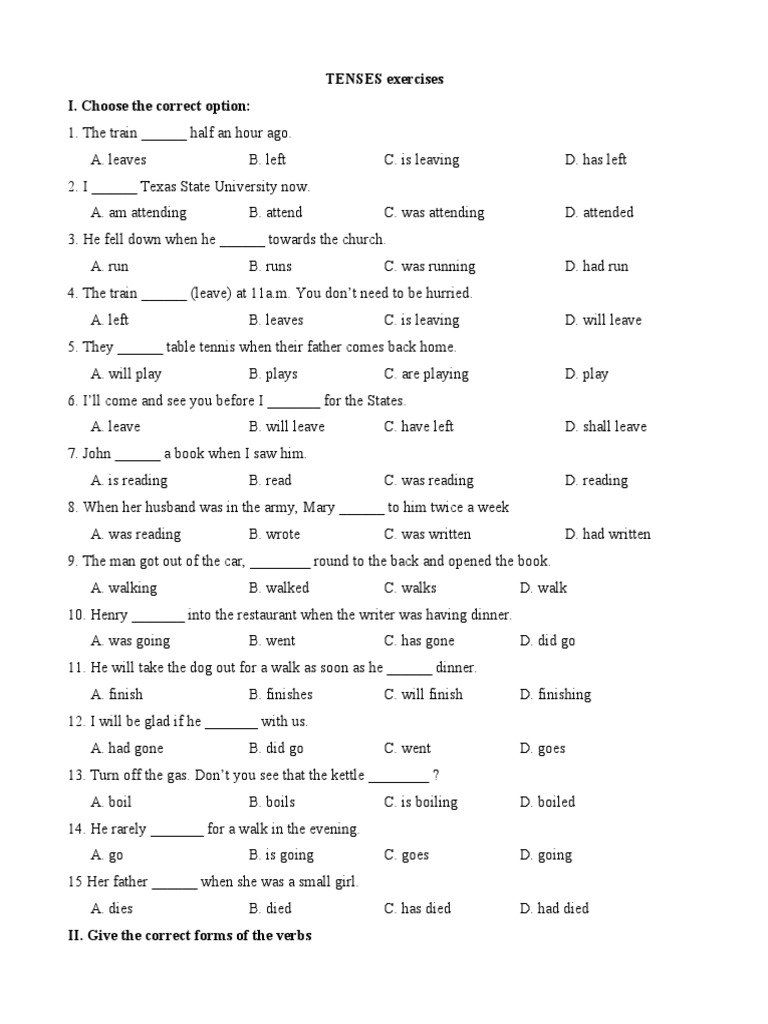 tenses exercises | PDF